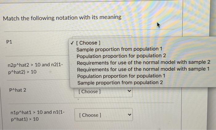 Solved Match the following notation with its meaning P1 | Chegg.com