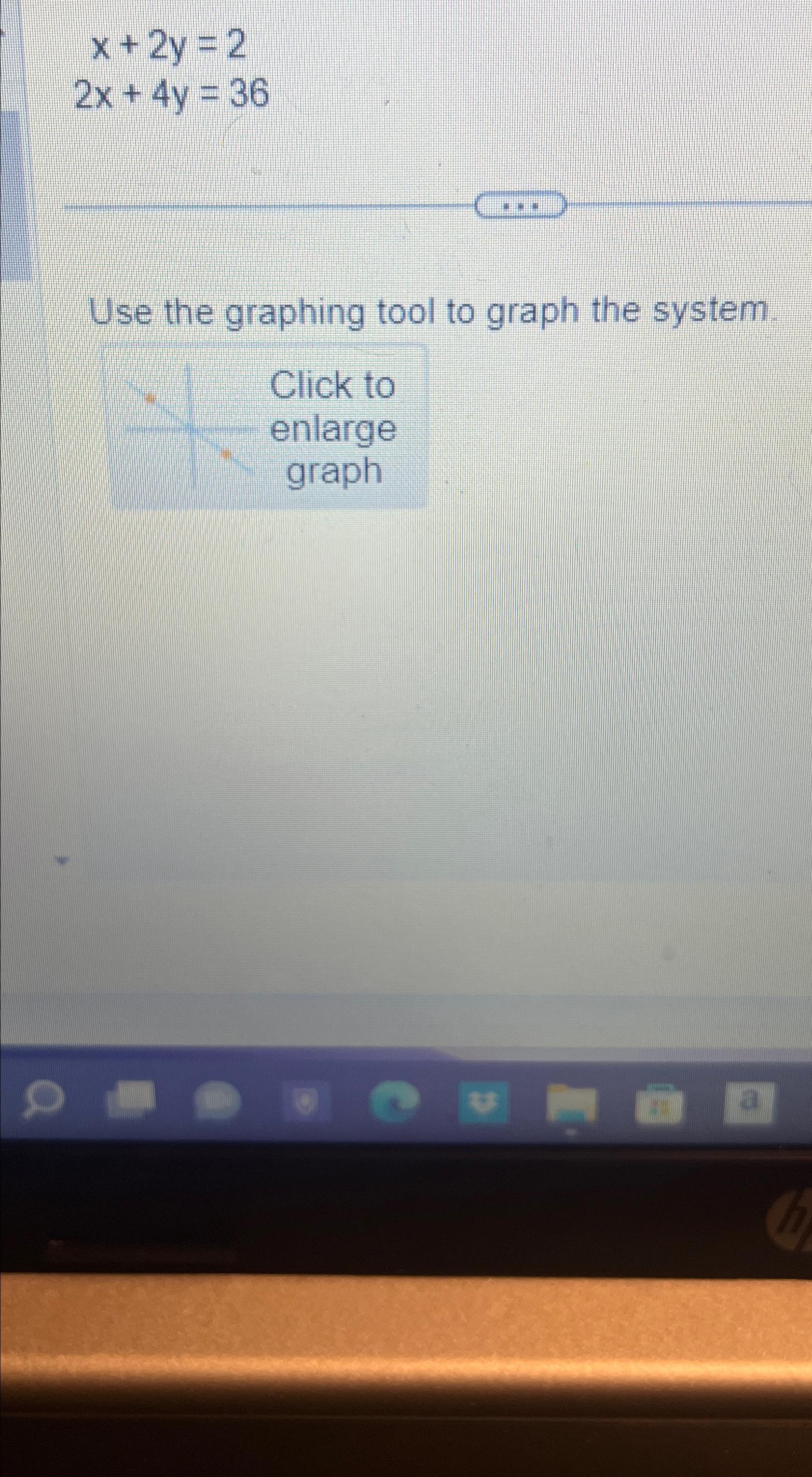 Solved x+2y=22x+4y=36Use the graphing tool to graph the | Chegg.com