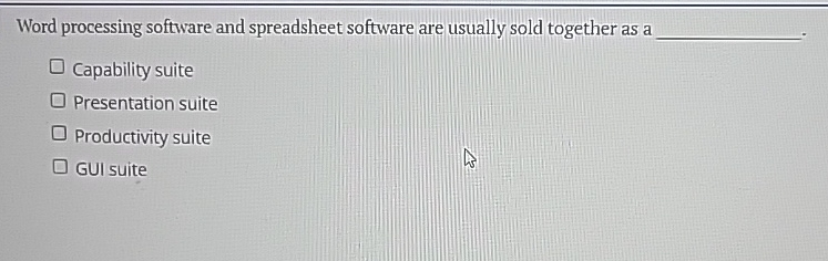 Solved Word processing software and spreadsheet software are | Chegg.com