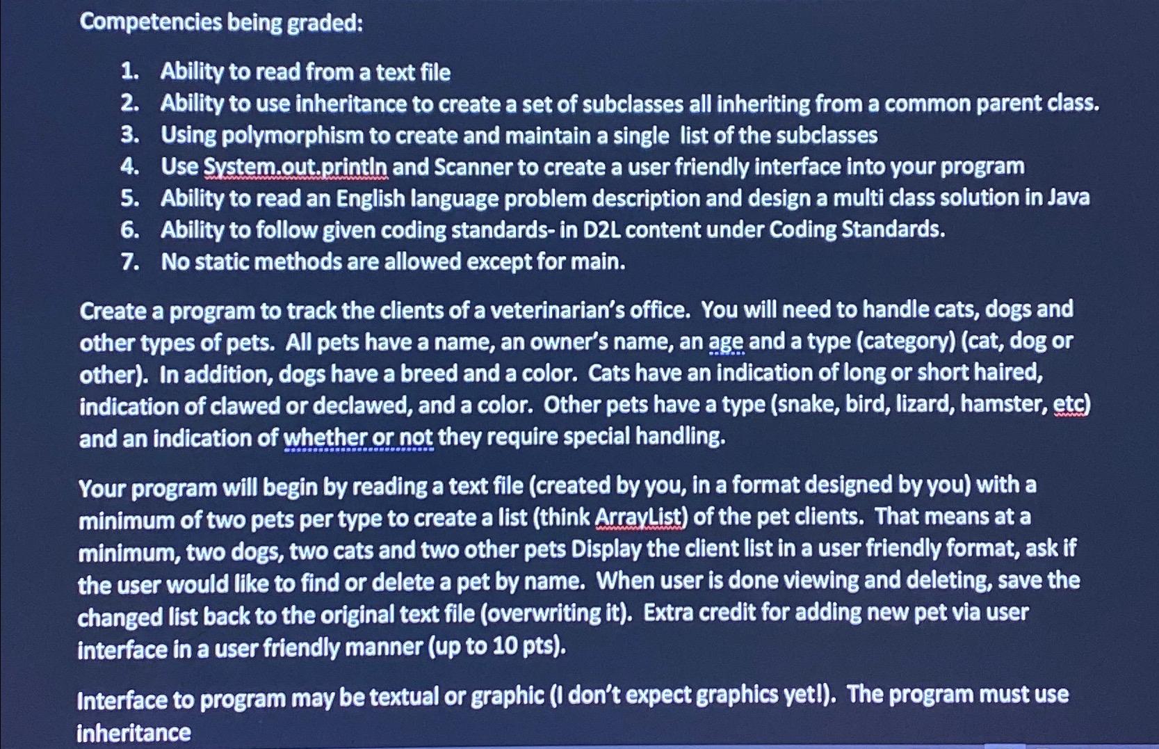 Solved Competencies being graded:Ability to read from a text | Chegg.com