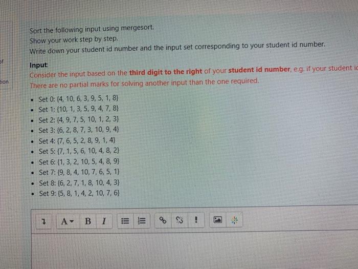 Solved Lion Sort the following input using mergesort. Show | Chegg.com