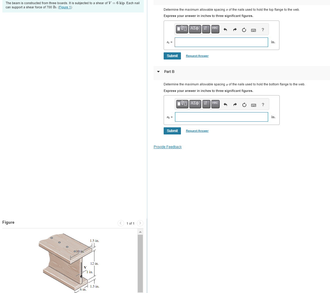 Solved The beam is constructed from three boards. It is | Chegg.com