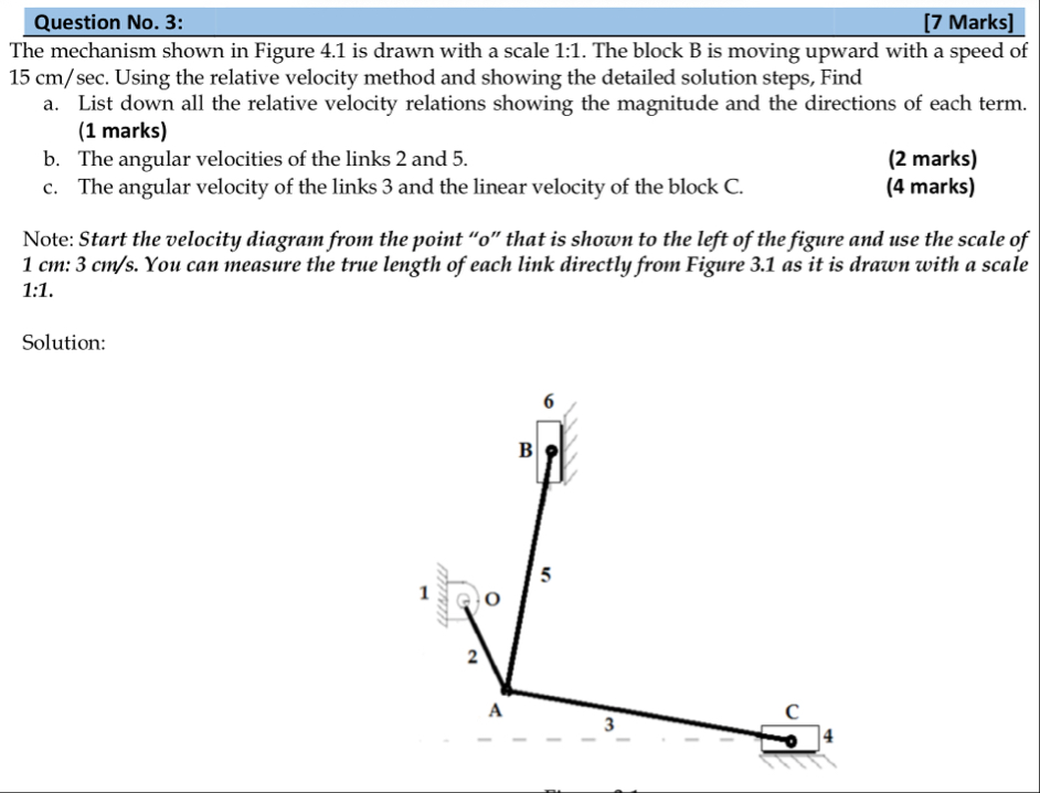 Question No. 3:[7 ﻿Marks]The mechanism shown in | Chegg.com