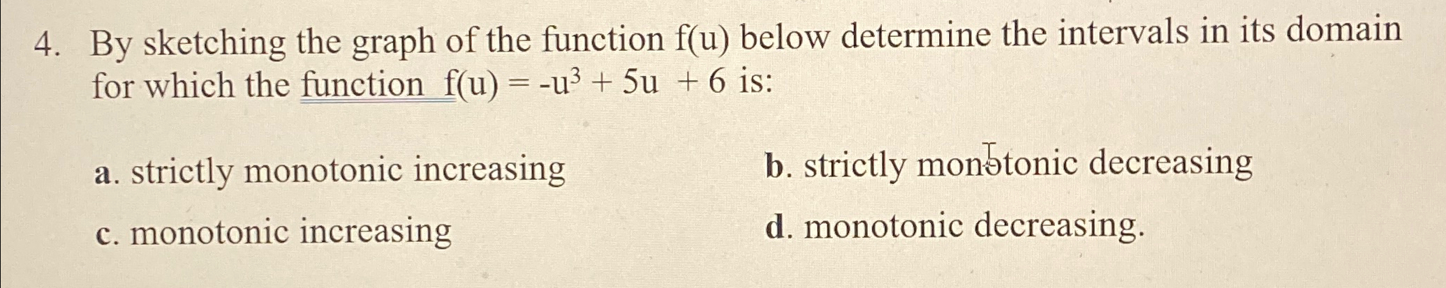 Solved By sketching the graph of the function f(u) ﻿below | Chegg.com