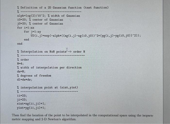 2D curvilinear interpolationApply the tensorization | Chegg.com