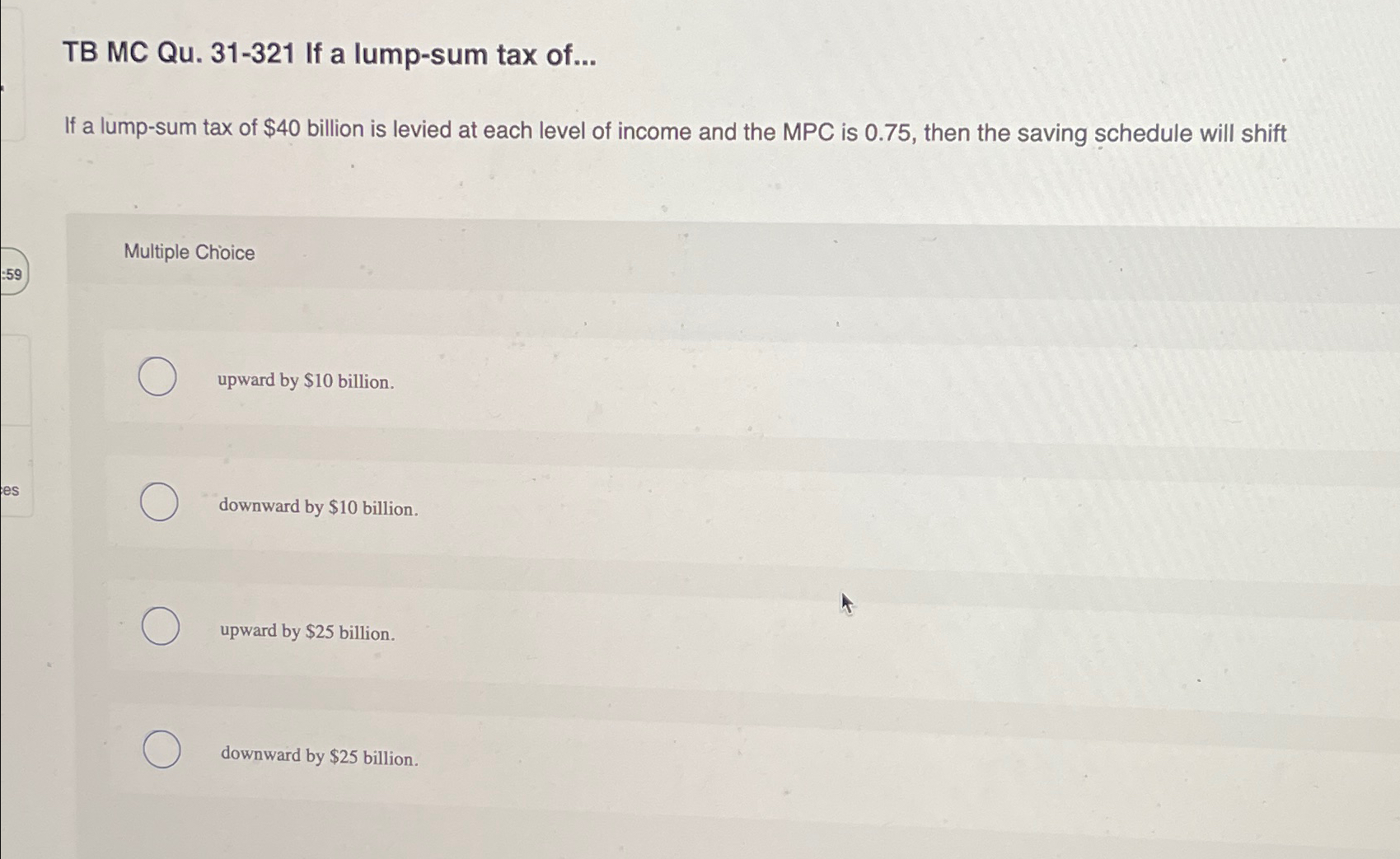 Solved TB MC Qu. 31-321 ﻿If a lump-sum tax of...If a | Chegg.com