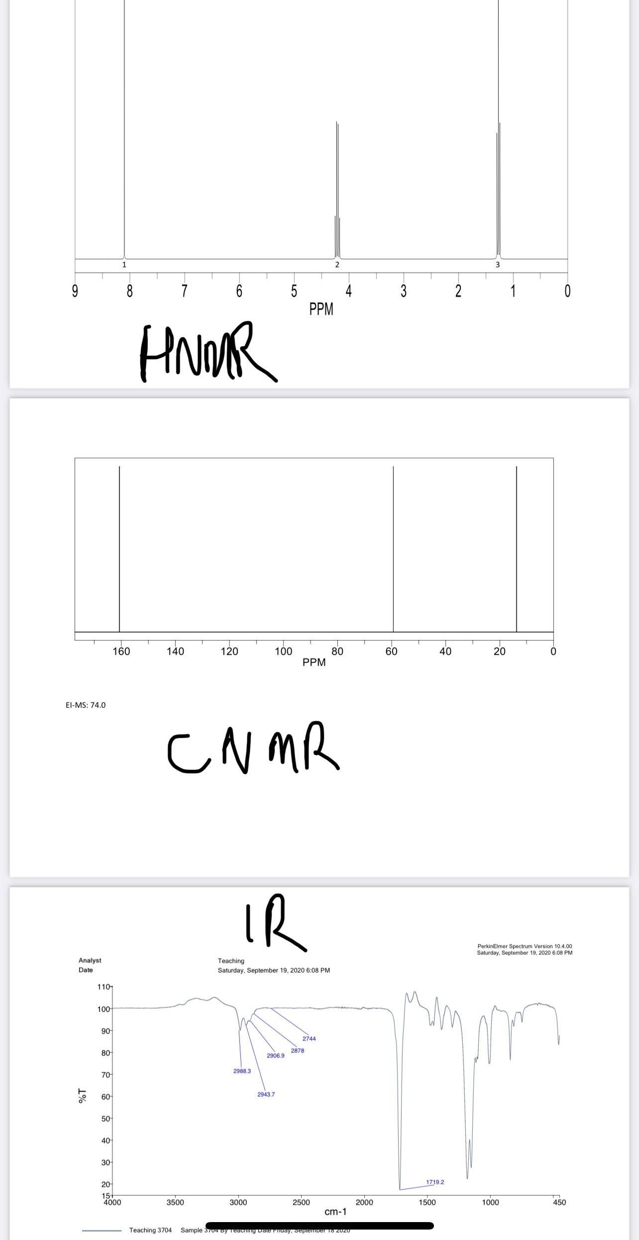 Based on the graphs below. Utilizing HNMR, ﻿NMR and | Chegg.com