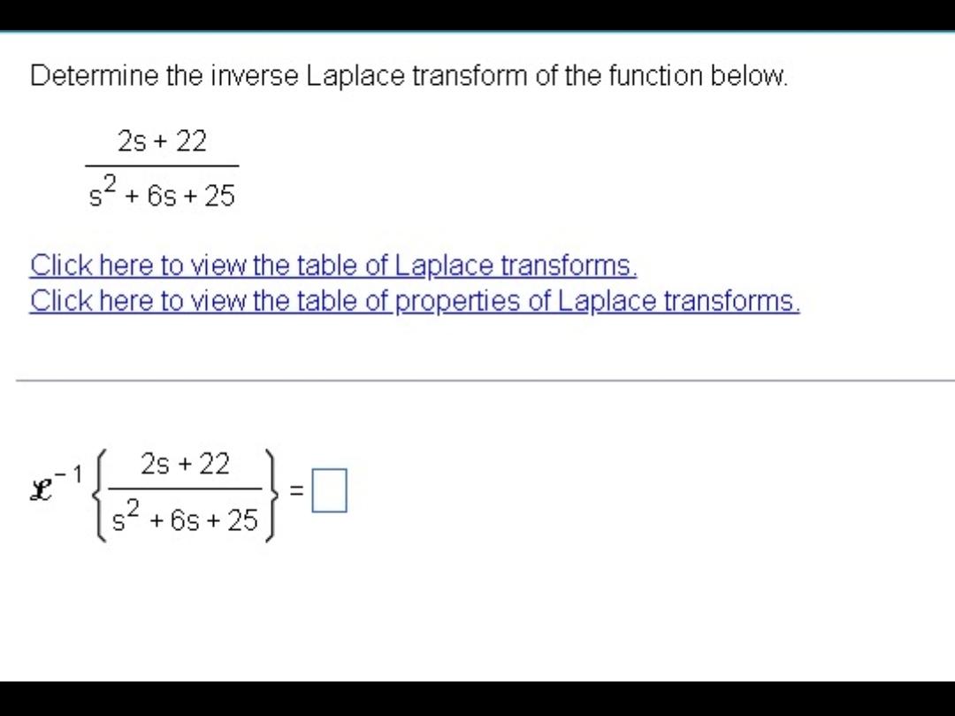 Solved Determine the inverse Laplace transform of the | Chegg.com