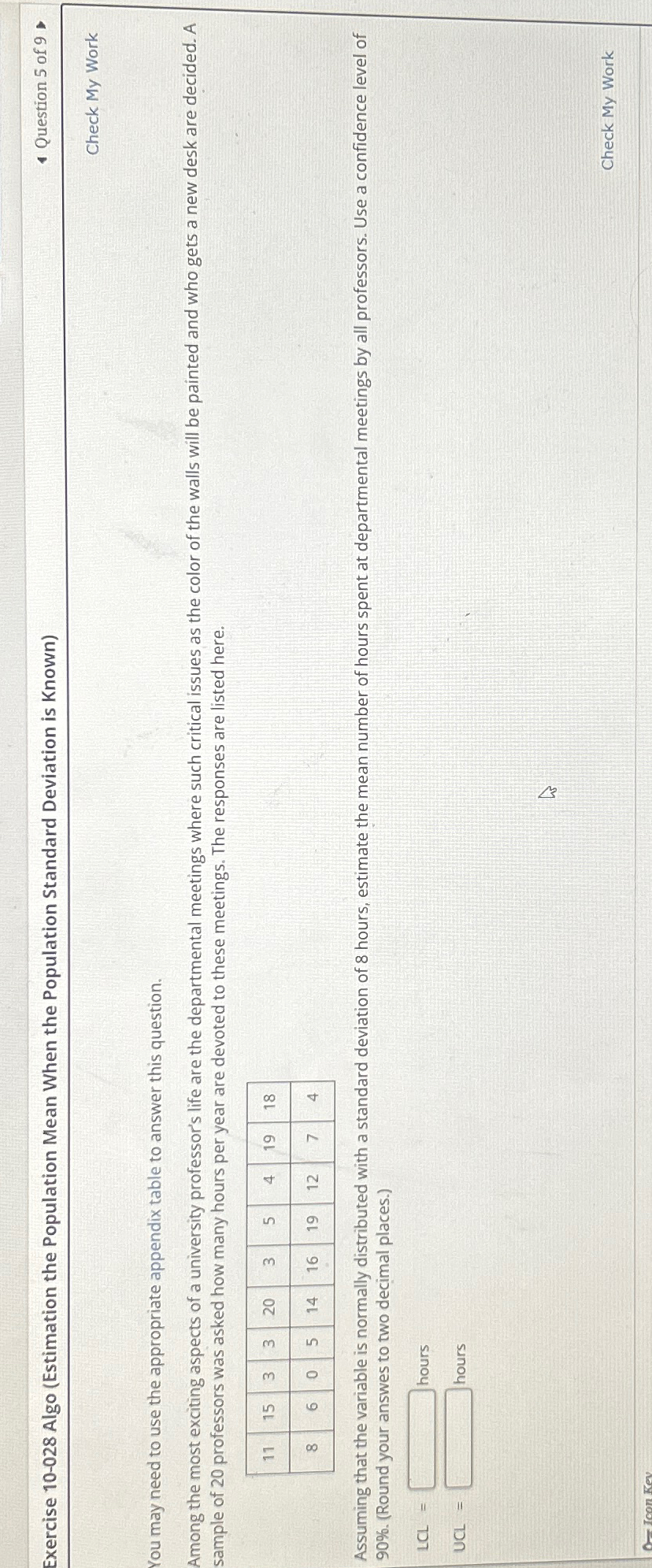 Solved Exercise 10-028 ﻿Algo (Estimation the Population Mean | Chegg.com