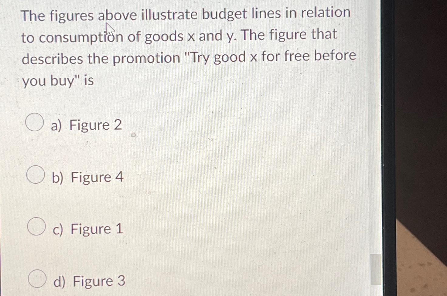 Solved The figures above illustrate budget lines in relation | Chegg.com