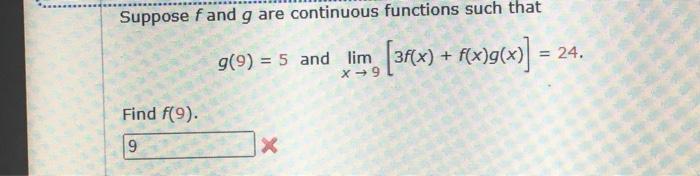 Solved Suppose fand g are continuous functions such that = | Chegg.com