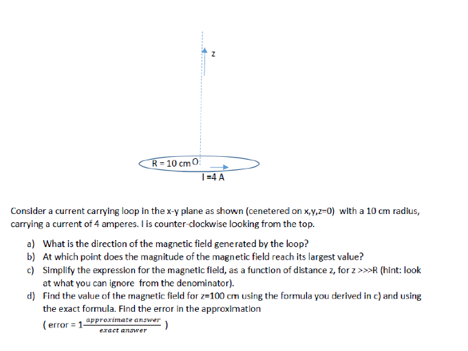 Consider a current carrying loop in ﻿the x-y ﻿place | Chegg.com