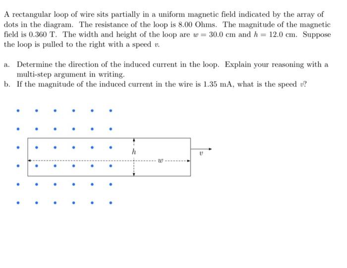 Solved A rectangular loop of wire sits partially in a | Chegg.com