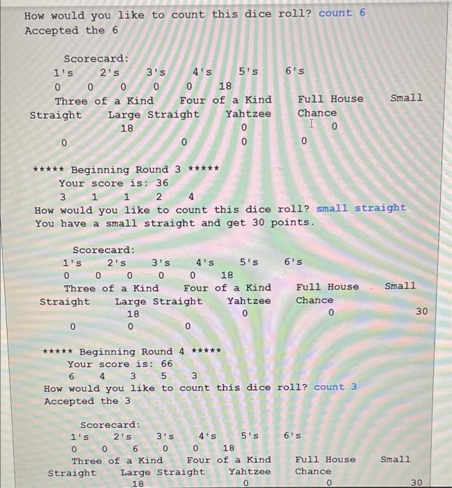 Solved Yahtzee is a dice game where you try to maximize your | Chegg.com