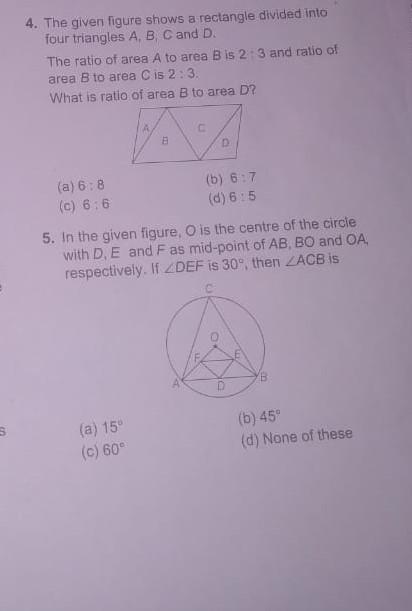Solved 4. The given figure shows a rectangle divided into | Chegg.com