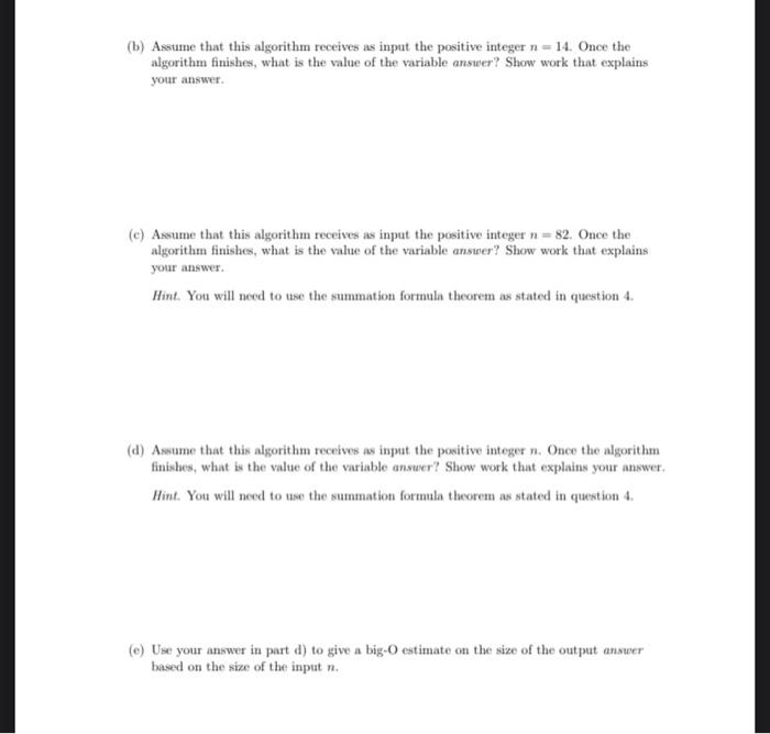 Solved 8. [10 points] Consider the following algorithm: | Chegg.com