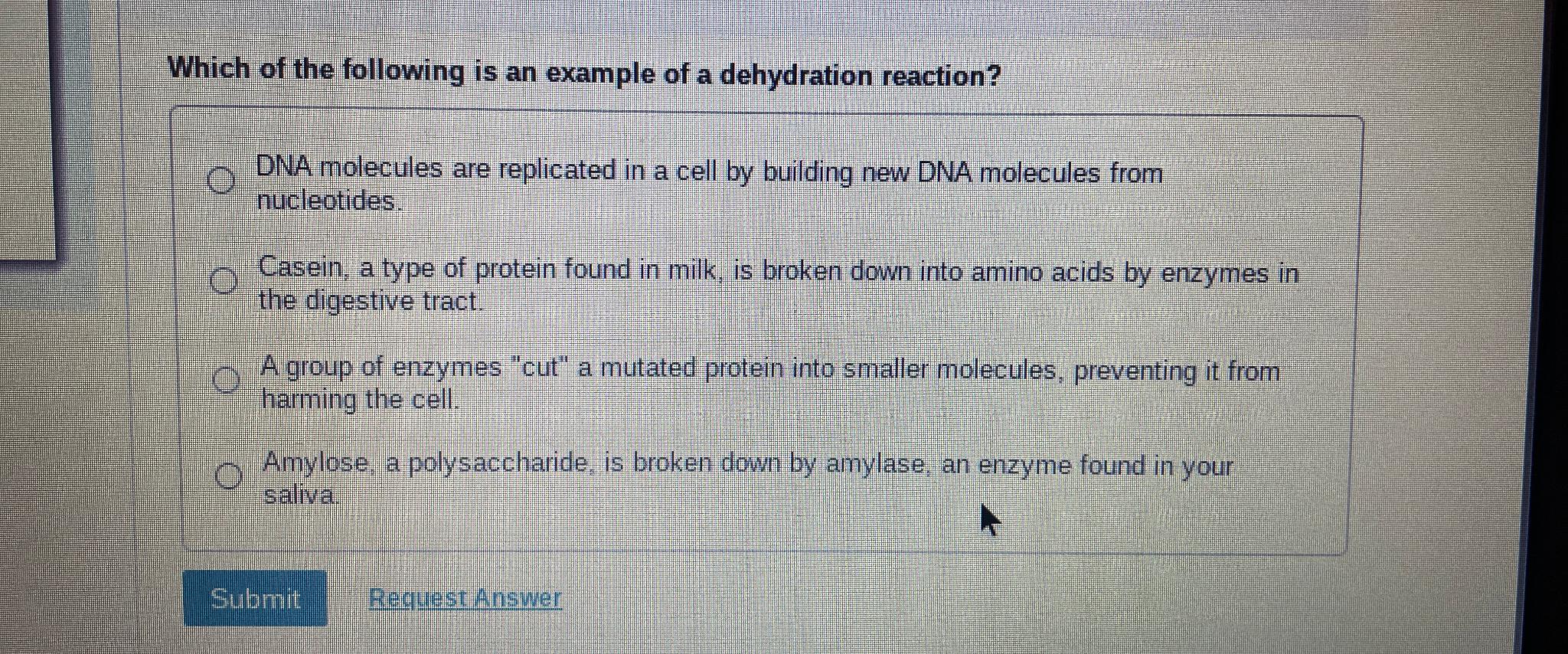 Solved Which of the following is an example of a dehydration | Chegg.com