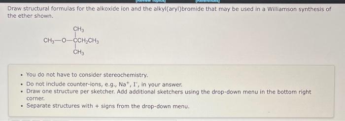 Solved Draw structural formulas for the alkoxide ion and the | Chegg.com