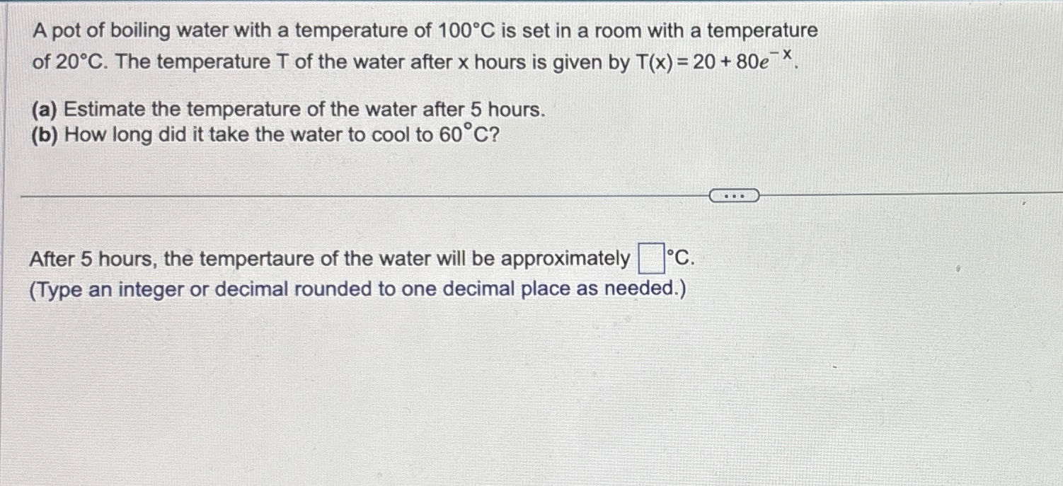 Solved A pot of boiling water with a temperature of 100°C | Chegg.com