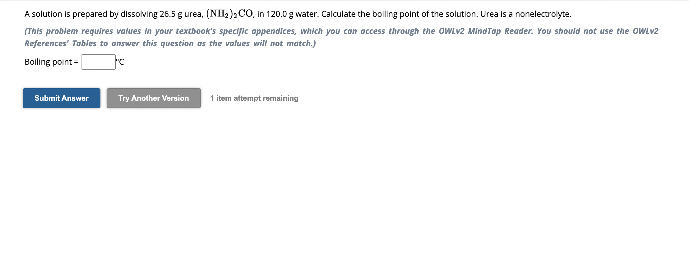 Solved A solution is prepared by dissolving 26.5g ﻿urea, | Chegg.com