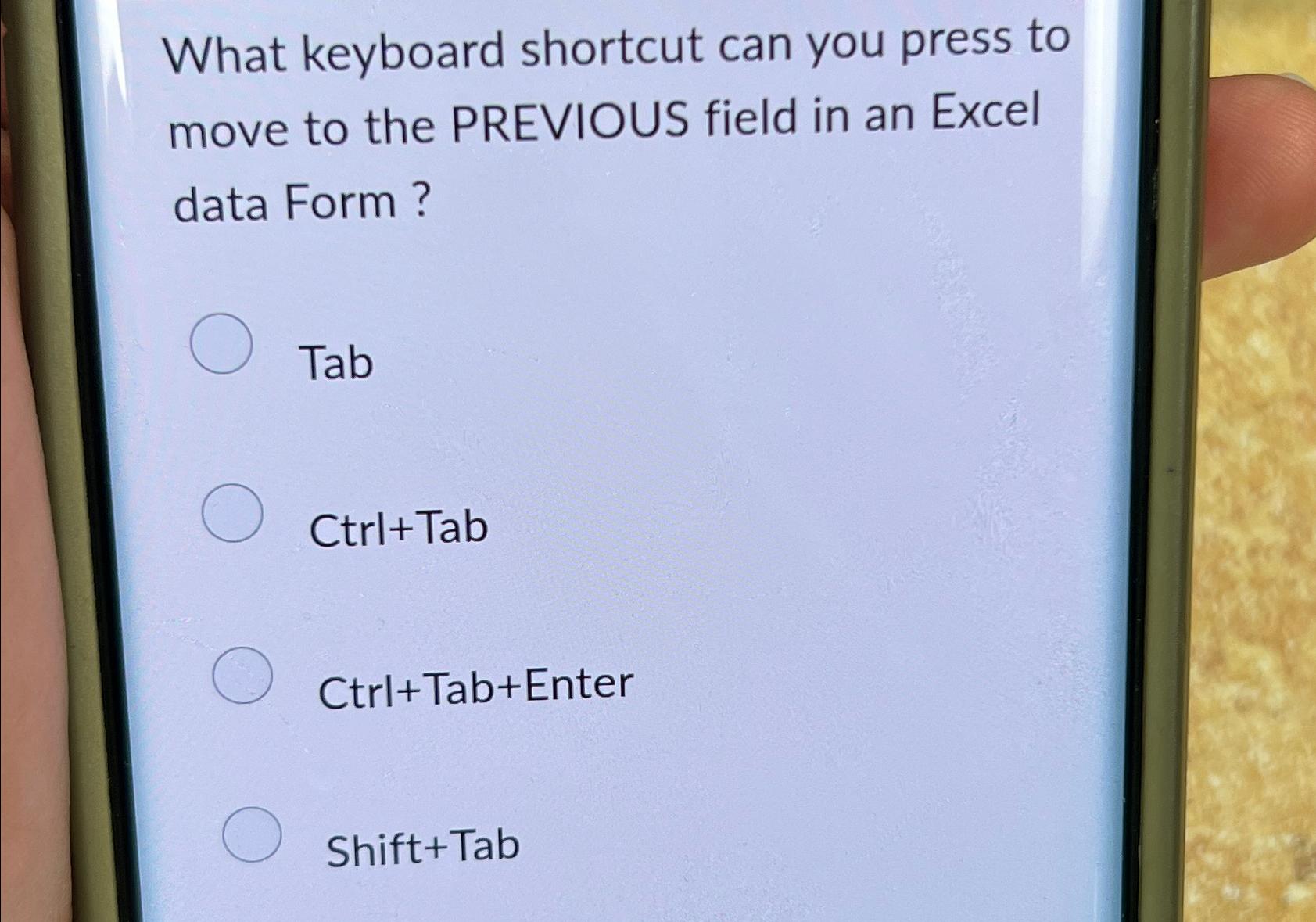 Solved What keyboard shortcut can you press to move to the | Chegg.com