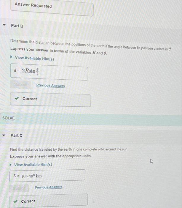 Solved Find the distance between the two positions Express | Chegg.com