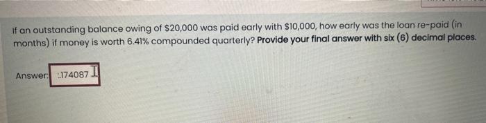 Solved If an outstanding balance owing of \\( \\$ 20,000 \\) | Chegg.com