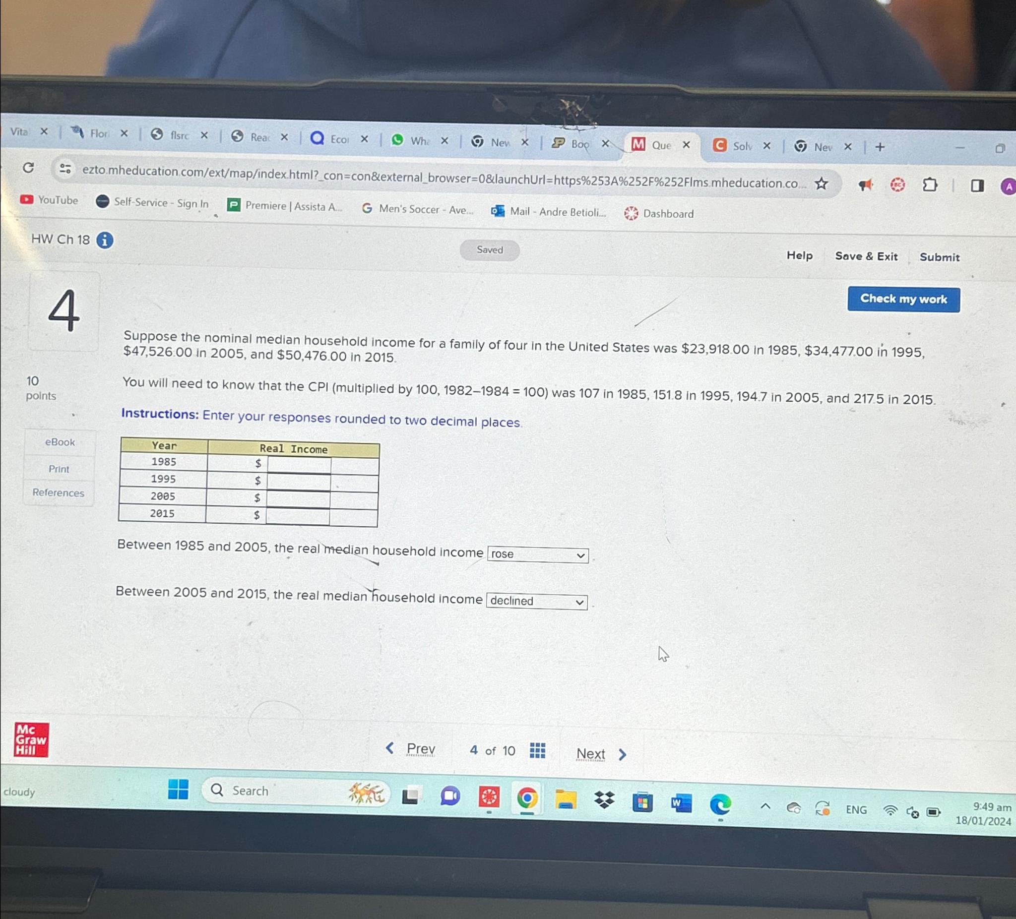 Solved HW Ch 18 ﻿iSavedHelpSave & ExitSubmit4Check my | Chegg.com