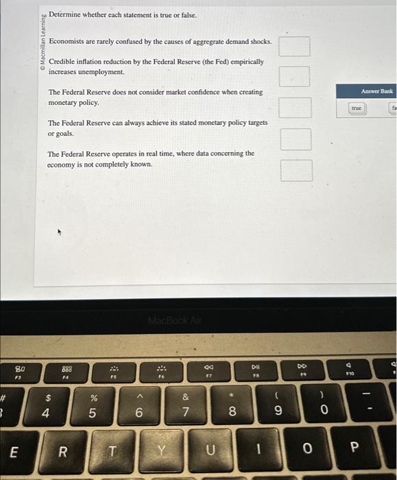 Solved # 3 80 F3 E Macmillan Learning Determine whether each | Chegg.com