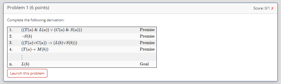 Problem 1 (6 ﻿points)Score: 01xComplete the following | Chegg.com