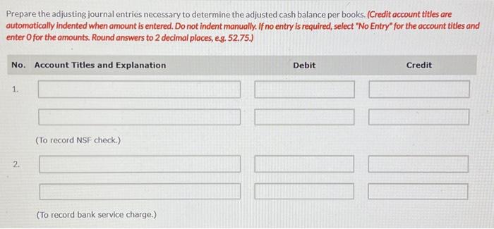 Solved What is the proper adjusted cash balance per | Chegg.com
