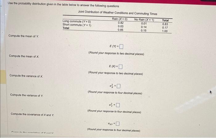 Solved Use the probability distribution given in the table | Chegg.com