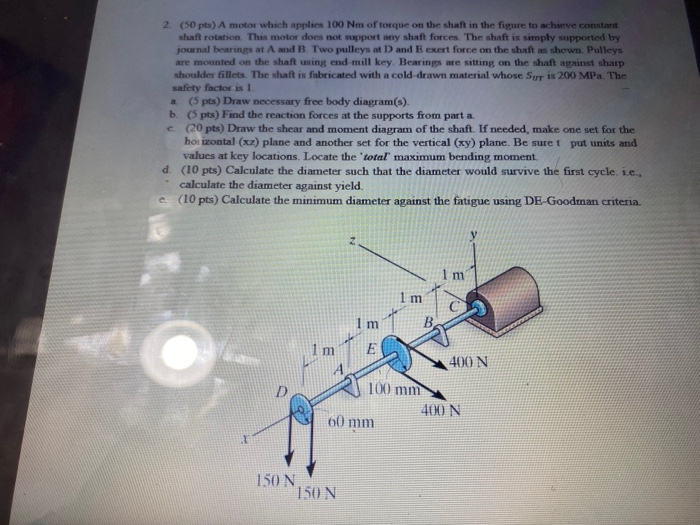 Solved 2. (50 pts) A motor which applies 100 Nm of torque on | Chegg.com