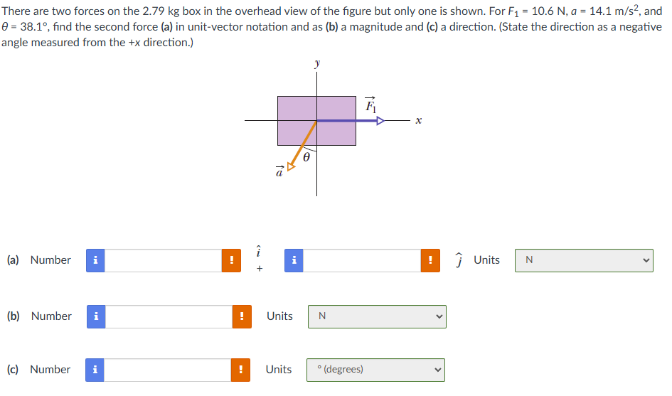 Solved There are two forces on ﻿the 2.79 kg ﻿box in ﻿the | Chegg.com