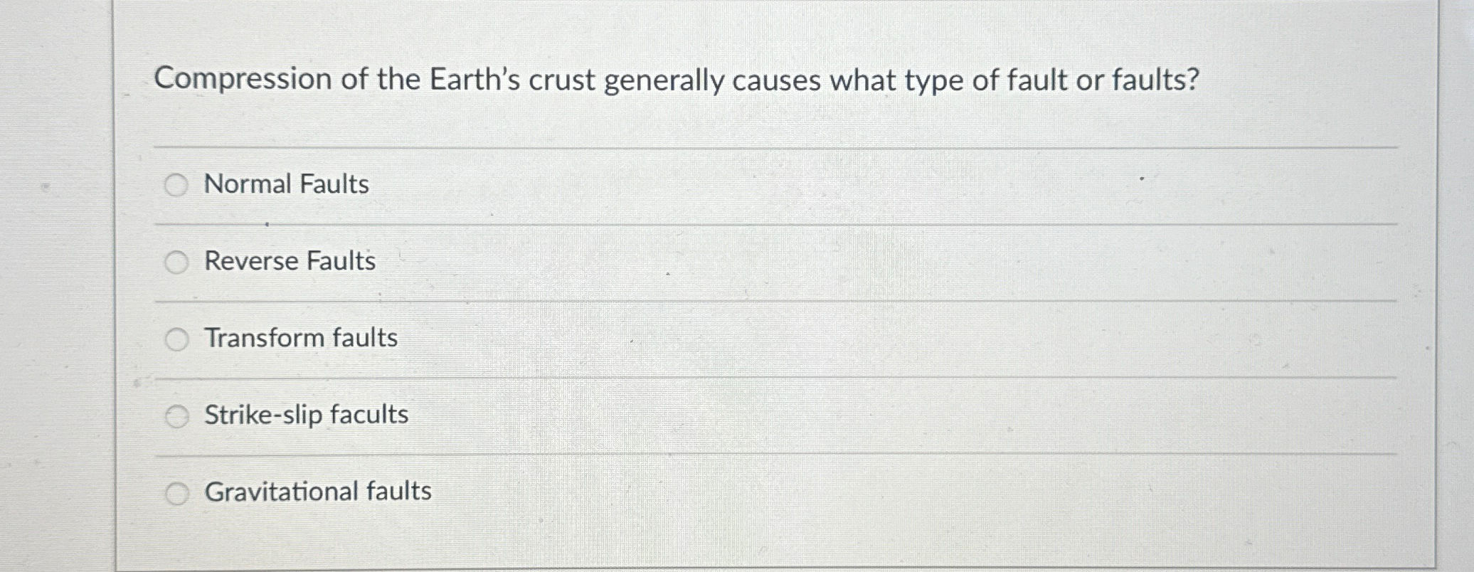 Solved Compression of the Earth's crust generally causes | Chegg.com