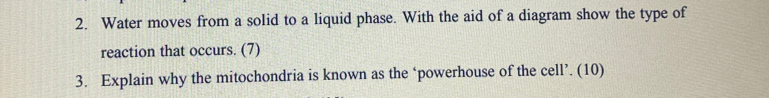 Solved Water moves from a solid to a liquid phase. With the | Chegg.com