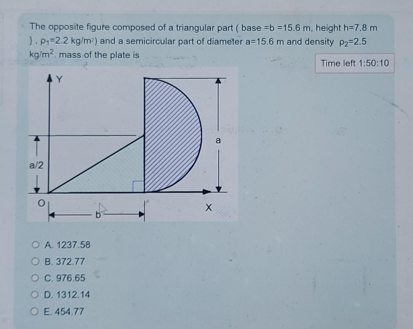 Solved The opposite figure composed of a triangular part ( | Chegg.com