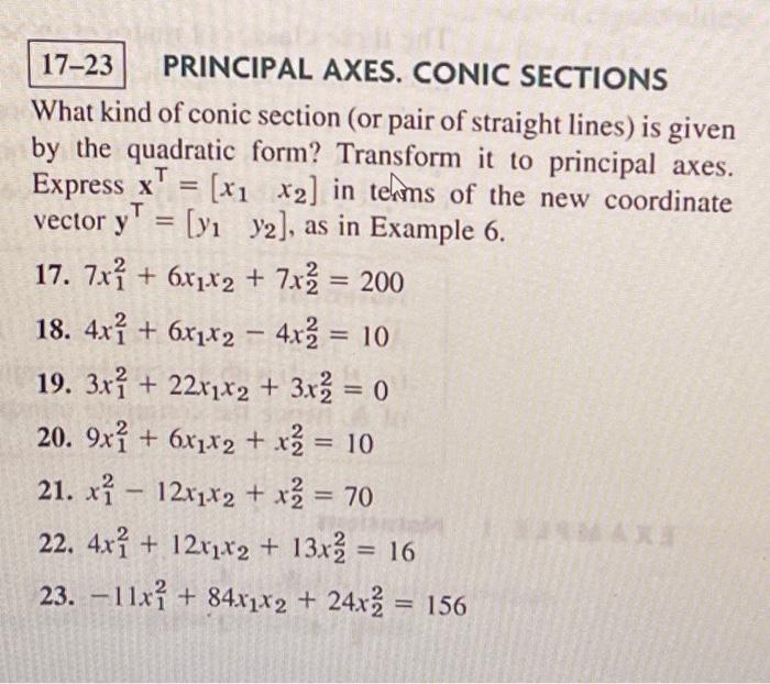 Solved Principal Axes Conic Sections What Kind Of Conic