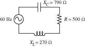 Solved Part AThe 60-Hz ac source of the series circuit shown | Chegg.com