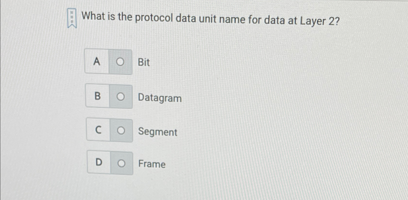 Solved What Is The Protocol Data Unit Name For Data At Layer