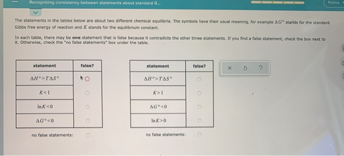 Solved Recogniting consistency between statements about | Chegg.com
