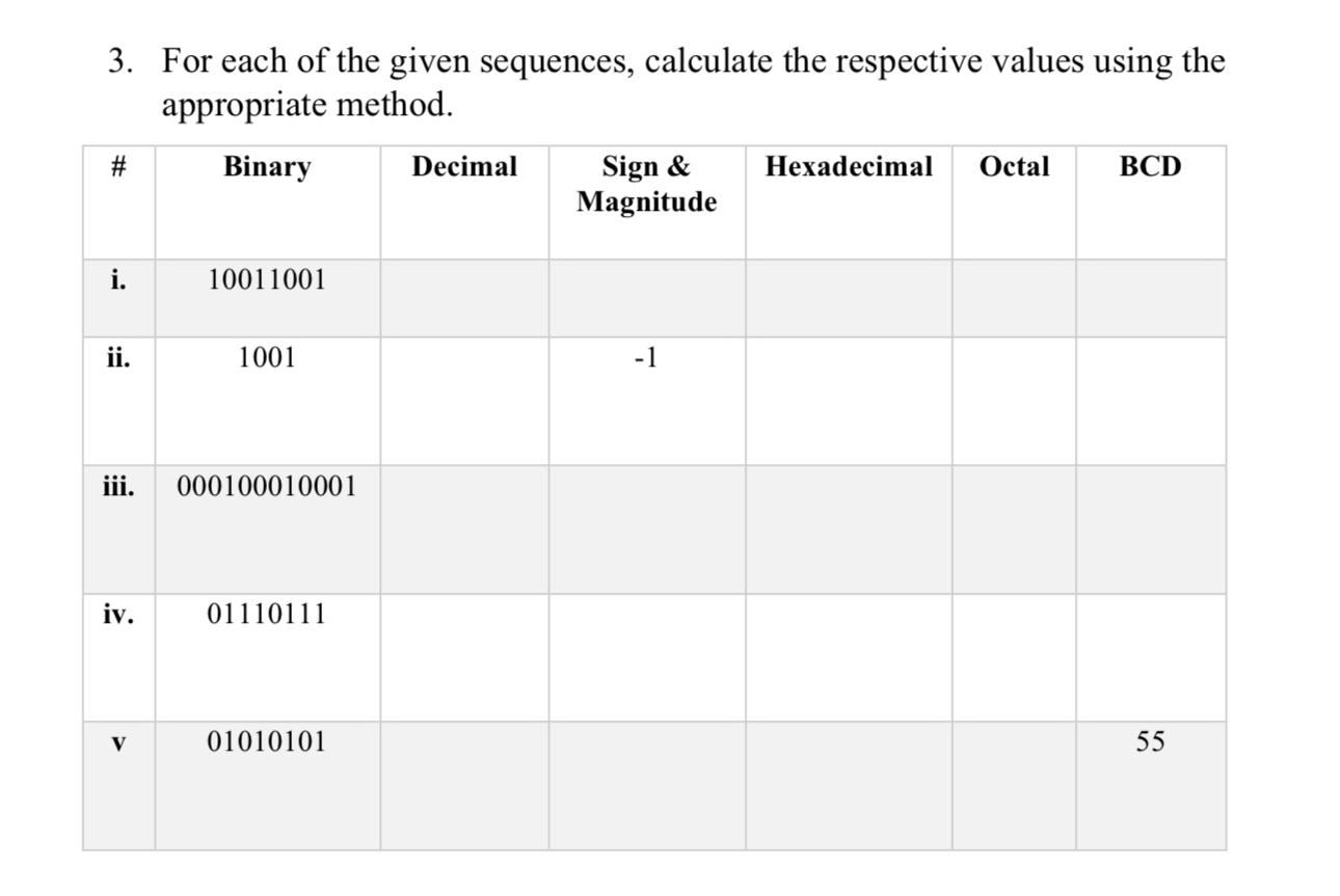 Solved For each of the given sequences, calculate the | Chegg.com