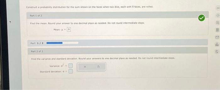 Solved Construct a probability distribution for the sum | Chegg.com