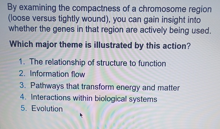 Solved By examining the compactness of a chromosome region | Chegg.com