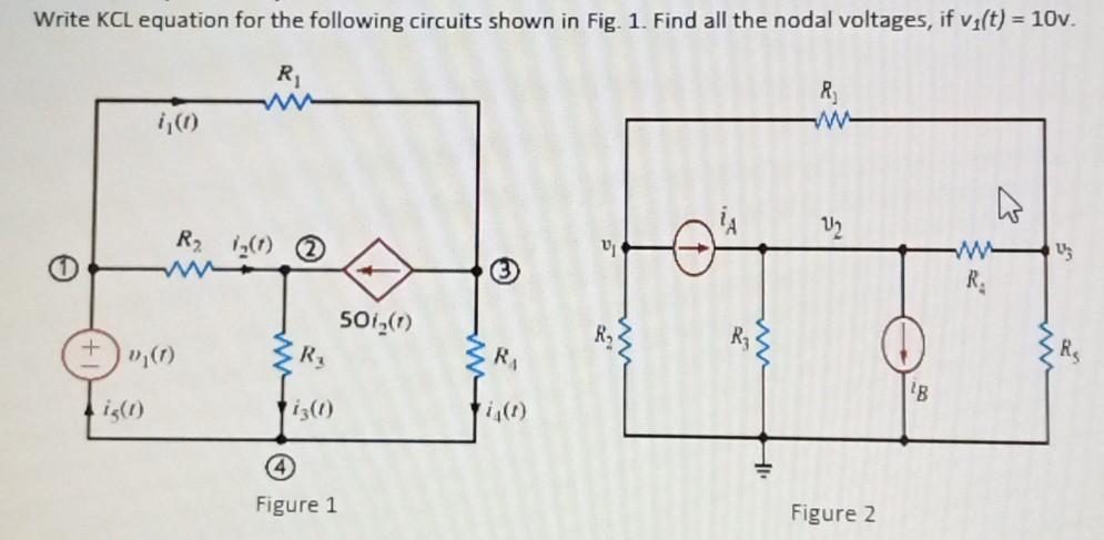 Solved Write KCL equation for the following circuits shown | Chegg.com