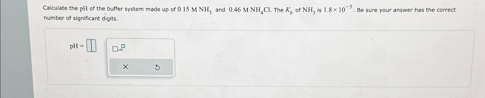 Solved Calculate the pH ﻿of the buffer system made up of | Chegg.com