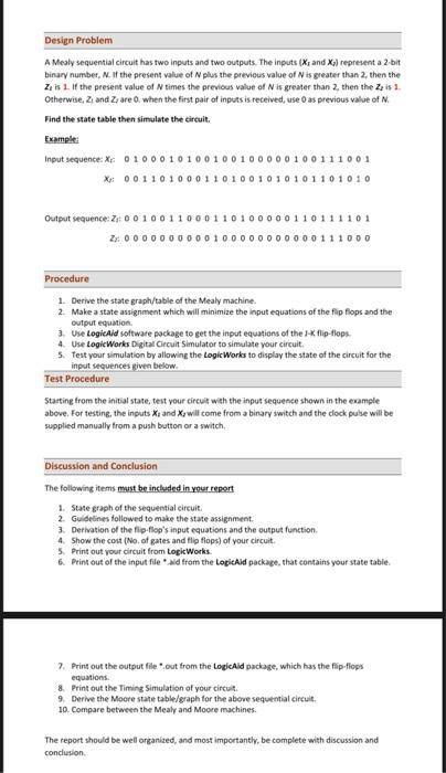 Solved EXPERIMENT 1 Design of Synchronous Sequential Logic | Chegg.com Solved EXPERIMENT 1 Design of Synchronous Sequential Logic | Chegg.com