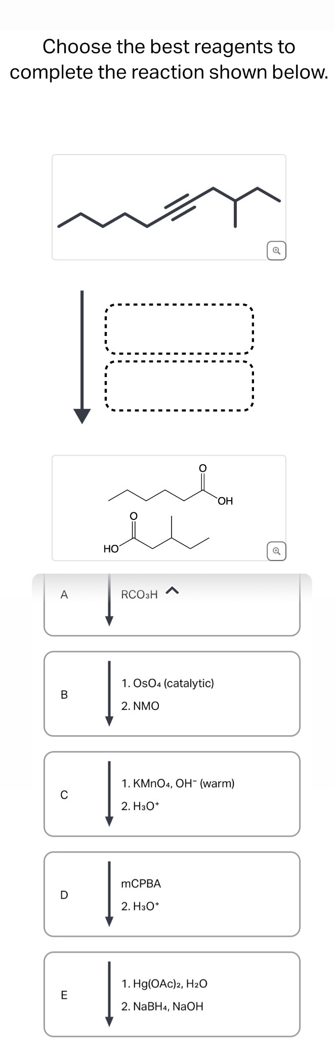 Solved Choose the best reagents yo complete the reaction | Chegg.com