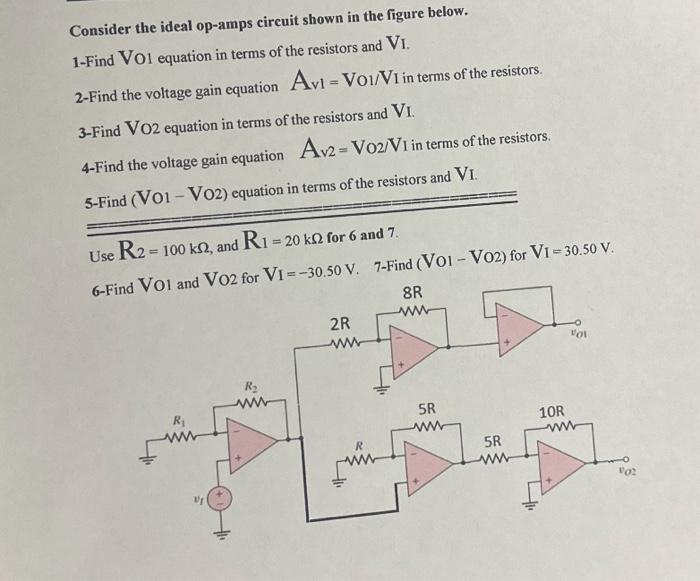 Solved Consider the ideal op-amps circuit shown in the | Chegg.com