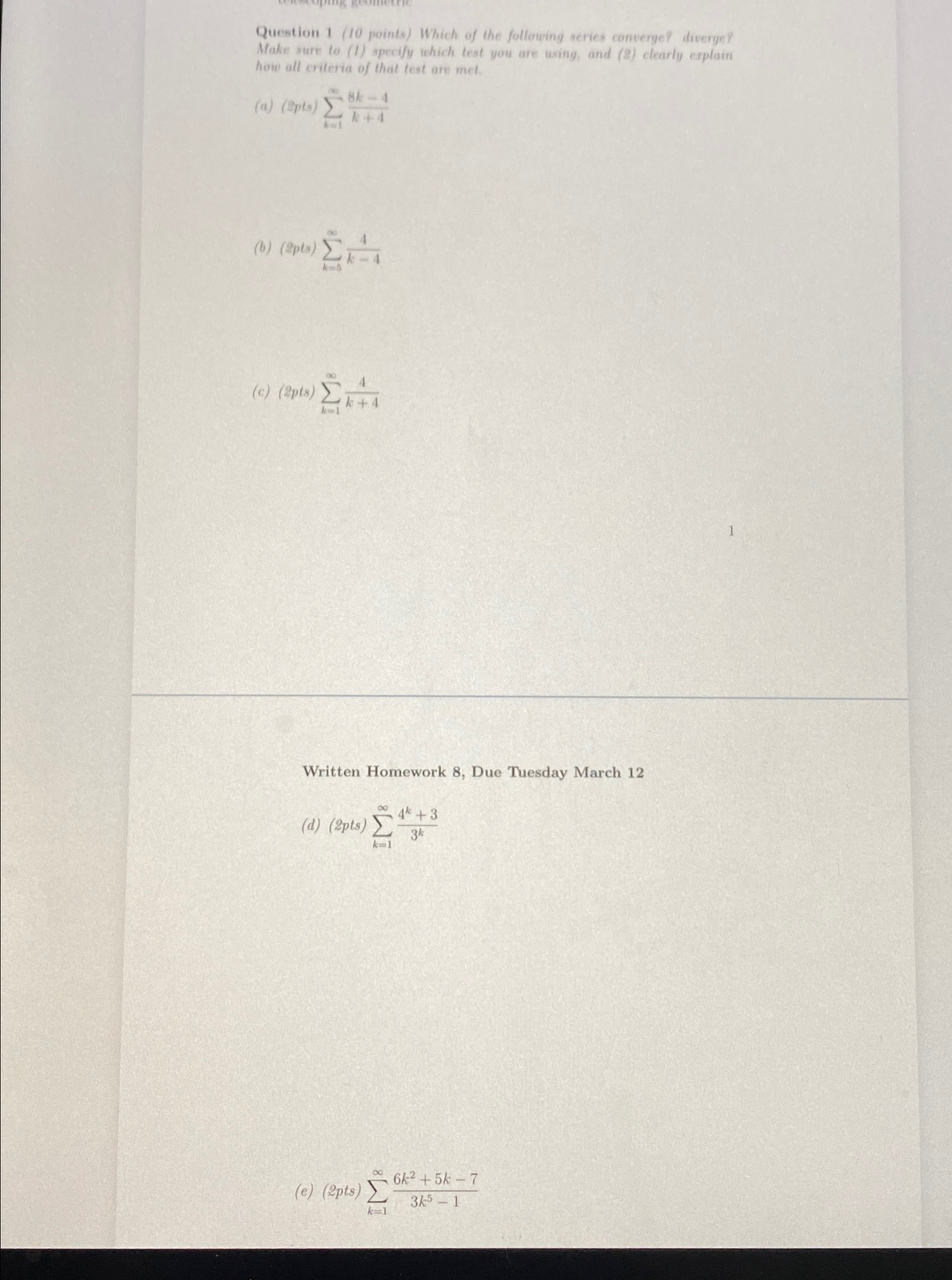 Solved Question 1 (10 ﻿points) ﻿Which of the following | Chegg.com